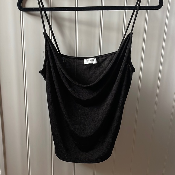 Blu Pepper | Tops | Black Thin Strap Crop Top | Poshmark